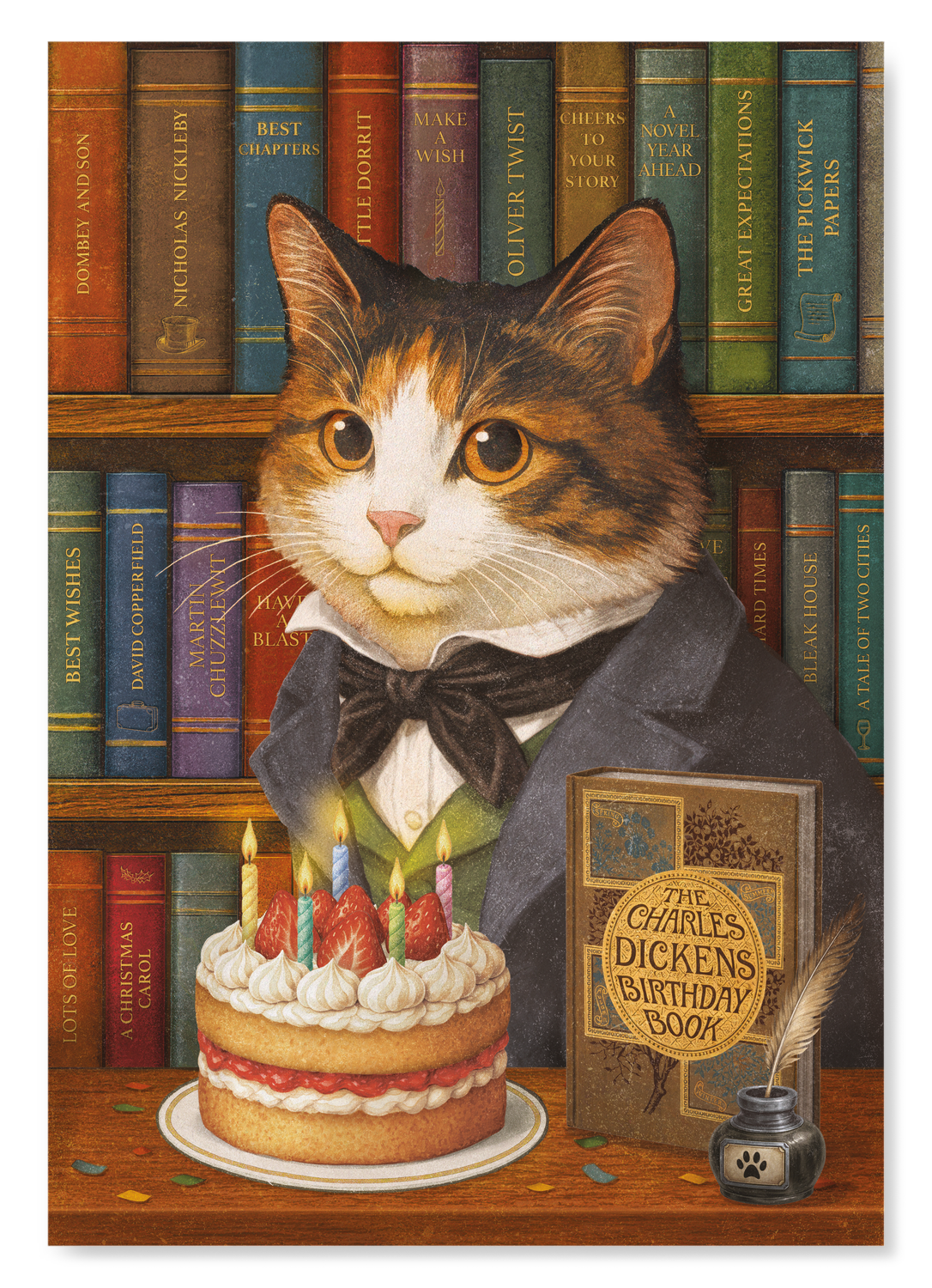 CHARLES DICKENS BIRTHDAY CLASSIC CAT - Ezen Designs